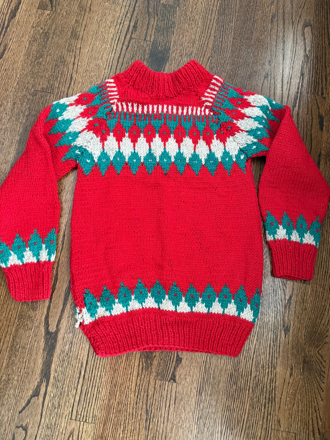 Vintage Hand Knit Wool Christmas Sweater: Made in Greece - Etsy