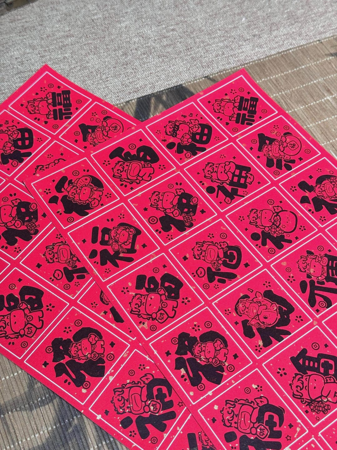 2026 Horse Fu Stickers, Original Chinese New Year Lucky Red Stickers ...