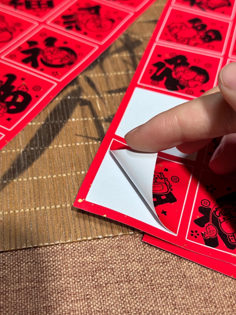 2026 Horse Fu Stickers, Original Chinese New Year Lucky Red Stickers ...