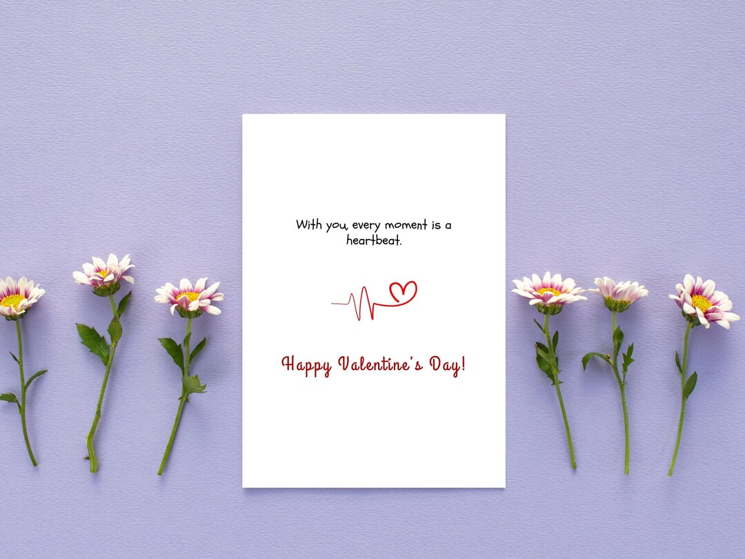 Printable Valentines Day Cards, Simple Happy Valentine's Card, Couple's ...