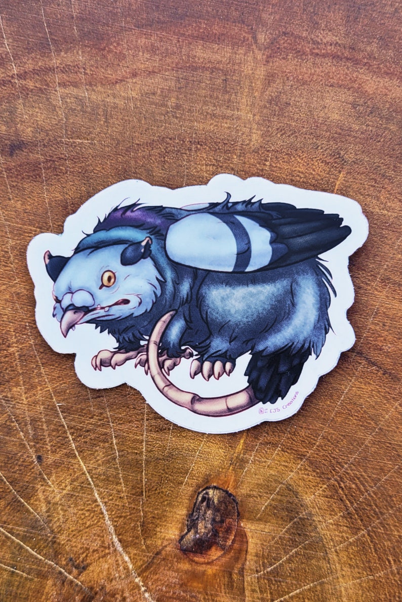 Possum Pigeon Trash Gryphon Vinyl Sticker - Etsy