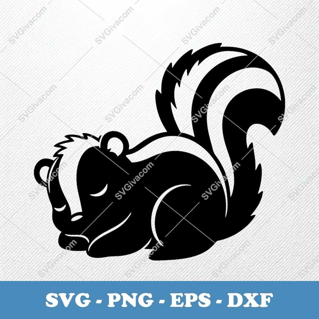 Skunk Sleeping SVG | Puffy Baby Skunk Vector | EPS PNG Dxf Clipart ...