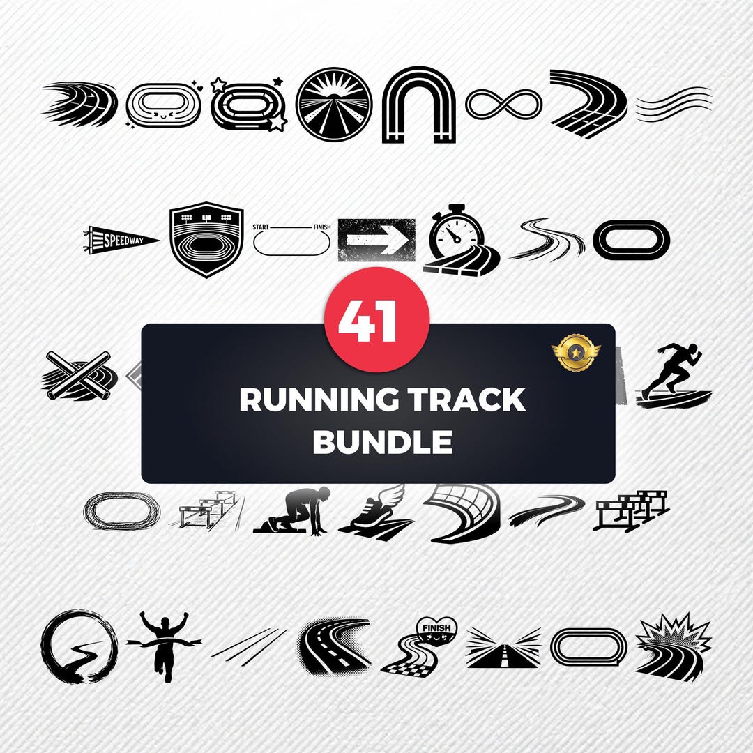 Running Track SVG Clipart Bundle | 41 Vector Illustrations | PNG Eps ...