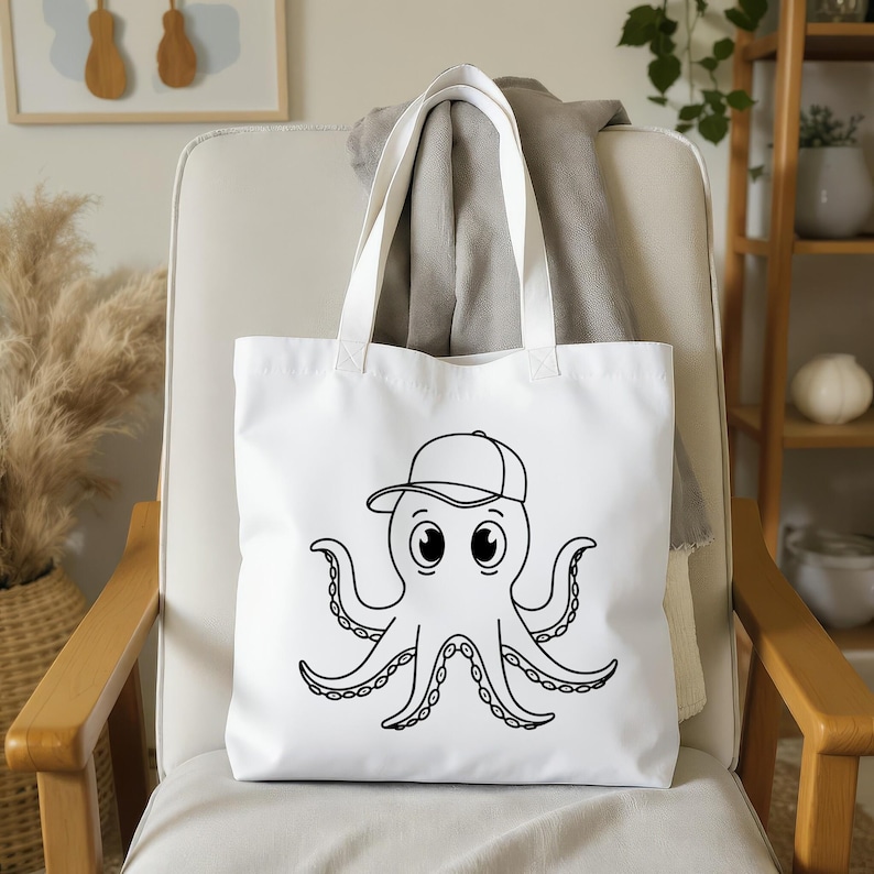 Octopus With Cap SVG | Cute Ocean Animal Vector Clipart PNG EPS Dxf ...