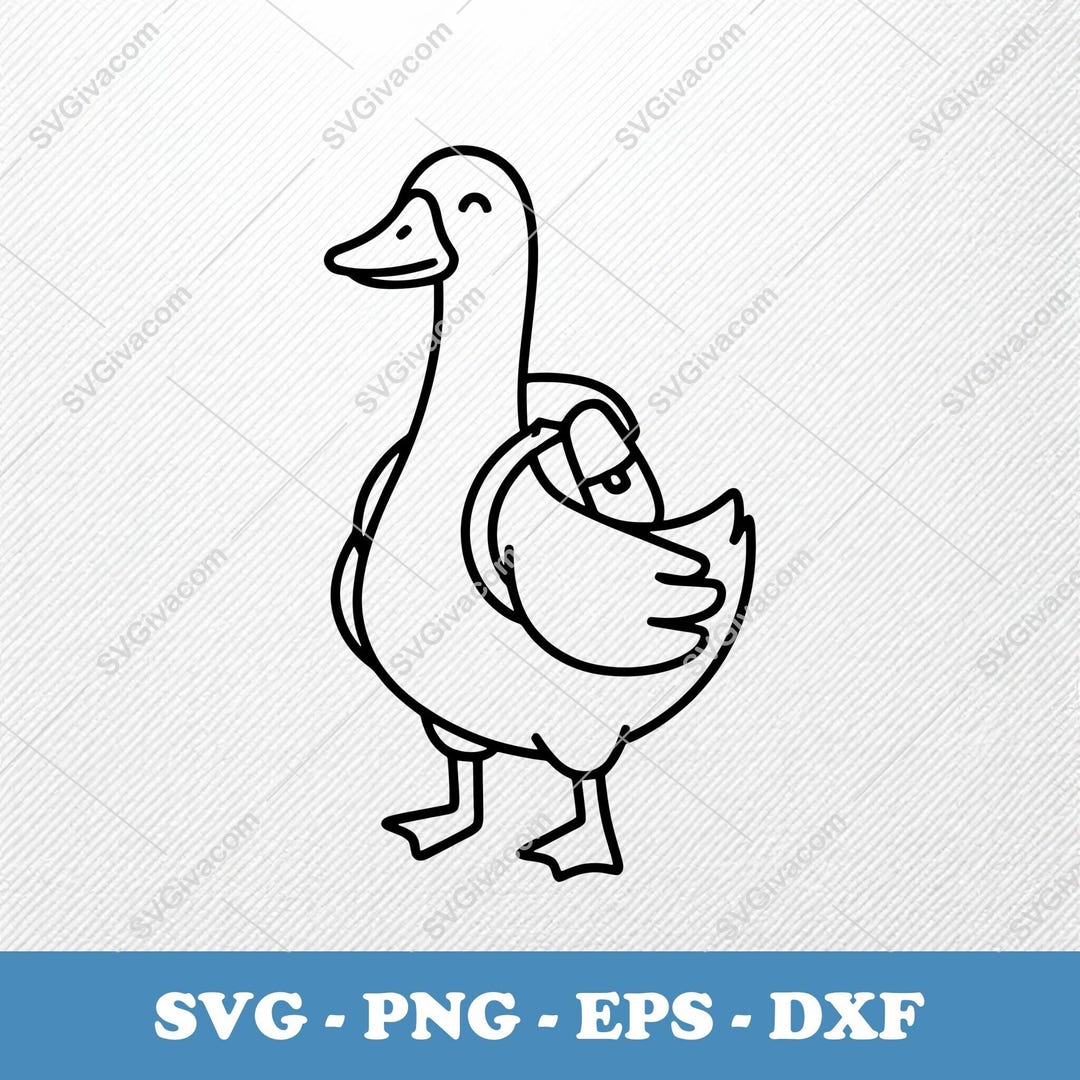 Goose Wearing Backpack SVG | Chubby Vector Clipart | EPS PNG Dxf Cut ...