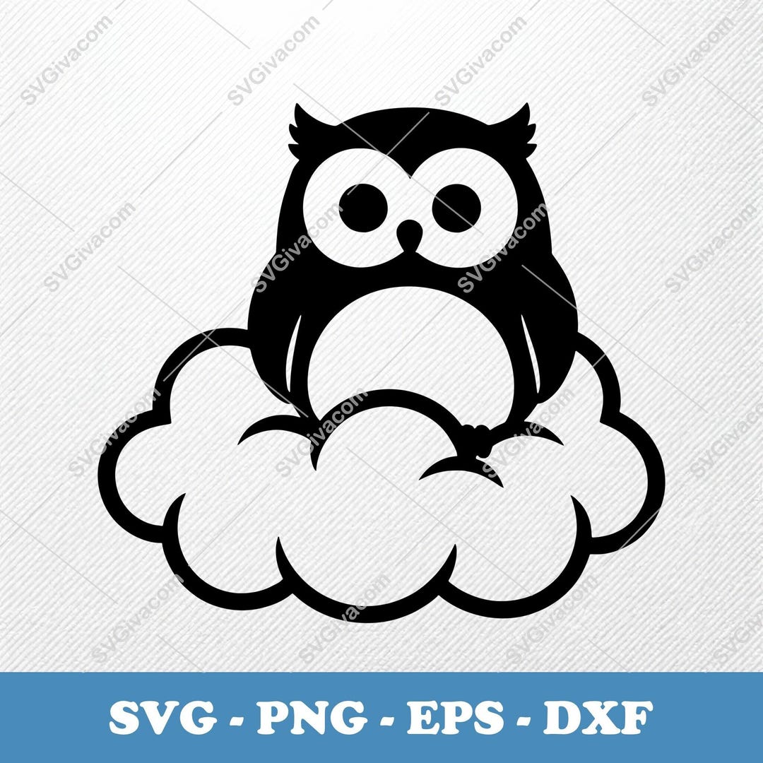 Owl Sitting SVG | Puffy Rounded Design Vector Clipart | EPS PNG Dxf ...