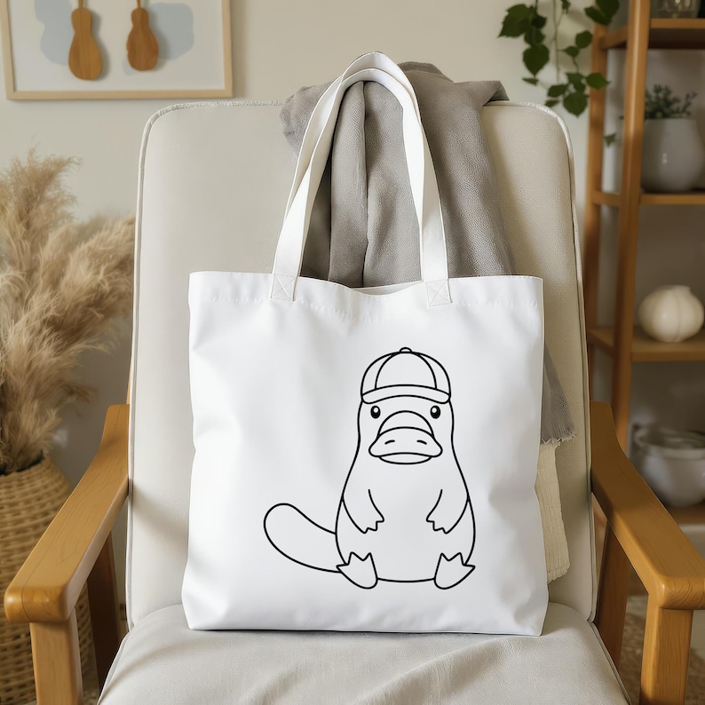 Platypus in a Cap SVG | Puffy Soft Cartoon Vector | EPS PNG Dxf Clipart ...