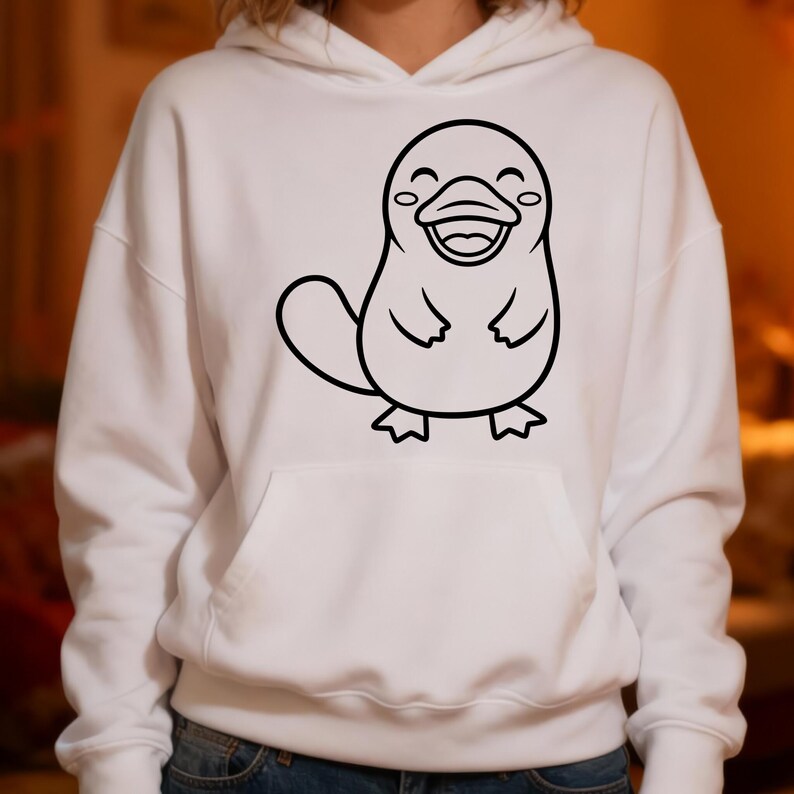 Platypus Smiling SVG | Puffy Cartoon Vector Clipart | EPS PNG Dxf Cut ...