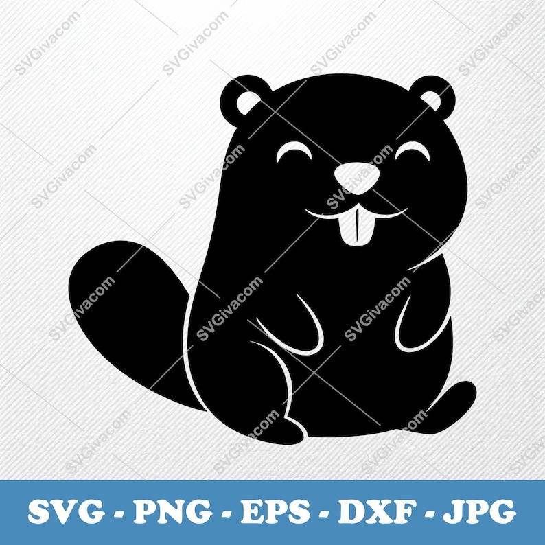 Beaver Smiling Happily SVG | Rounded Puffy Art Vector Clipart | EPS PNG ...