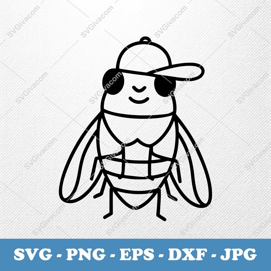 Cicada in a Cap SVG | Vector Clipart | PNG EPS Dxf | Cricut Silhouette ...