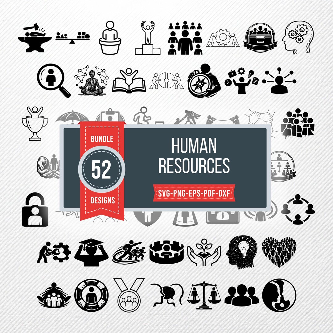Human Resources SVG Bundle, 52 Teamwork Silhouette Designs, Corporate ...