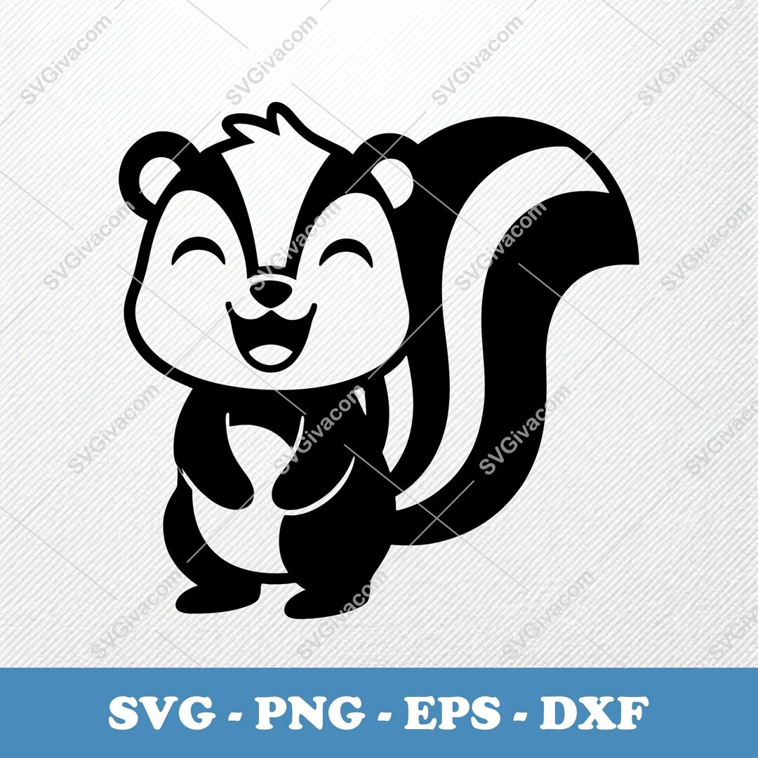 Happy Skunk Smiling SVG | Vector Clipart | EPS PNG Dxf | Cricut ...