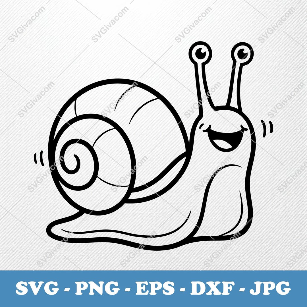 Escargot souriant SVG | Clipart vectoriel Clipart Ligne De Contour ...