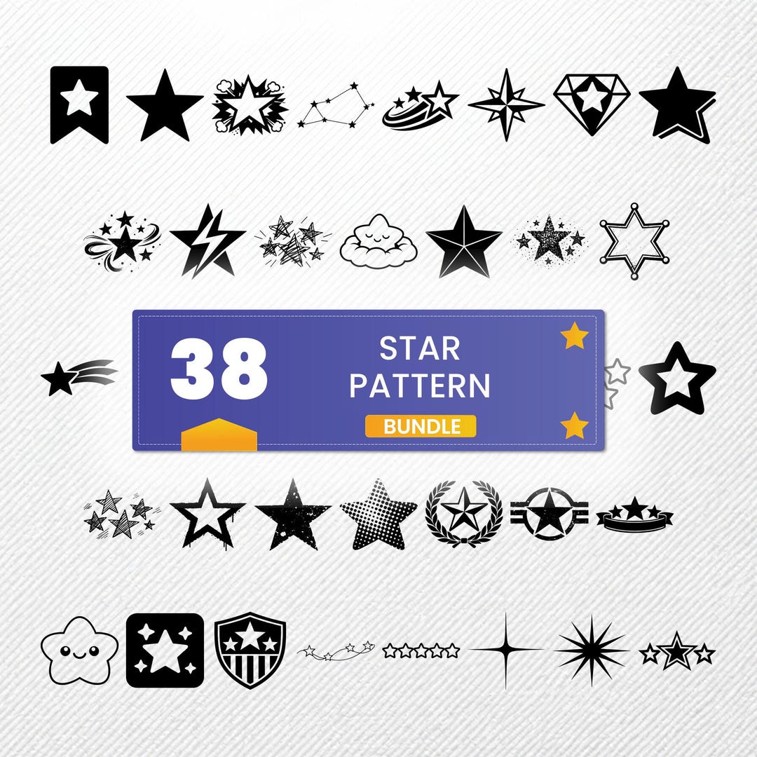 Star Pattern Svg Bundle 38 Clipart Png Eps Dxf Pdf Vector