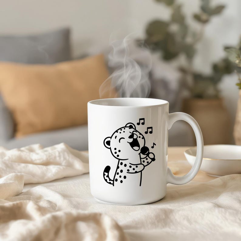 Cheetah Singing SVG | Chubby Musical Vector Clipart PNG Dxf EPS ...