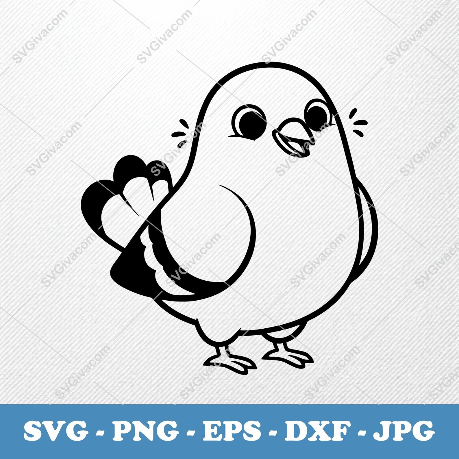 Baby Pigeon Smiling Happily SVG | Rounded Vector Clipart EPS PNG Dxf ...