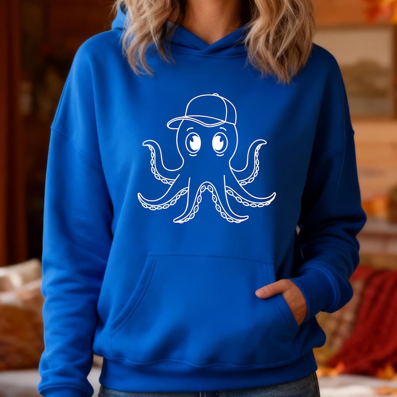 Octopus With Cap SVG | Cute Ocean Animal Vector Clipart PNG EPS Dxf ...