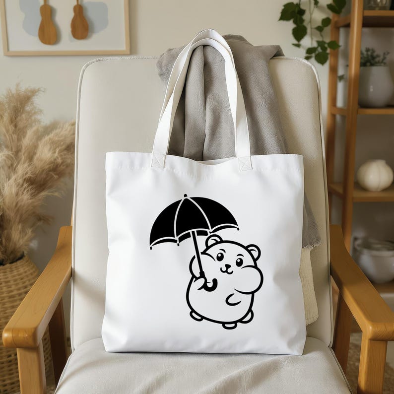 Hamster Holding Umbrella SVG | Puffy Vector Clipart | EPS PNG Dxf Cut ...