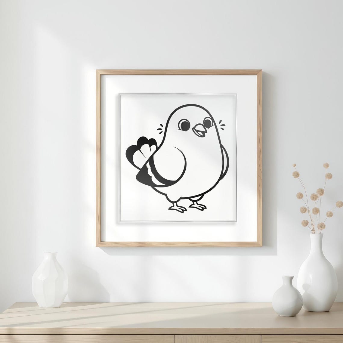 Baby Pigeon Smiling Happily SVG | Rounded Vector Clipart EPS PNG Dxf ...