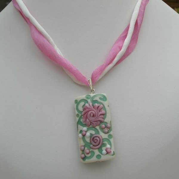 Silk Ribbon Necklace - Etsy