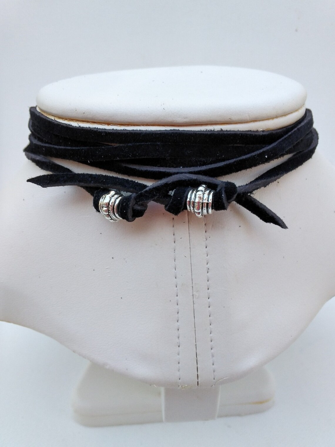 Swiss Cross Pendant on Suede Choker Necklace With Pewter Bead Accents ...