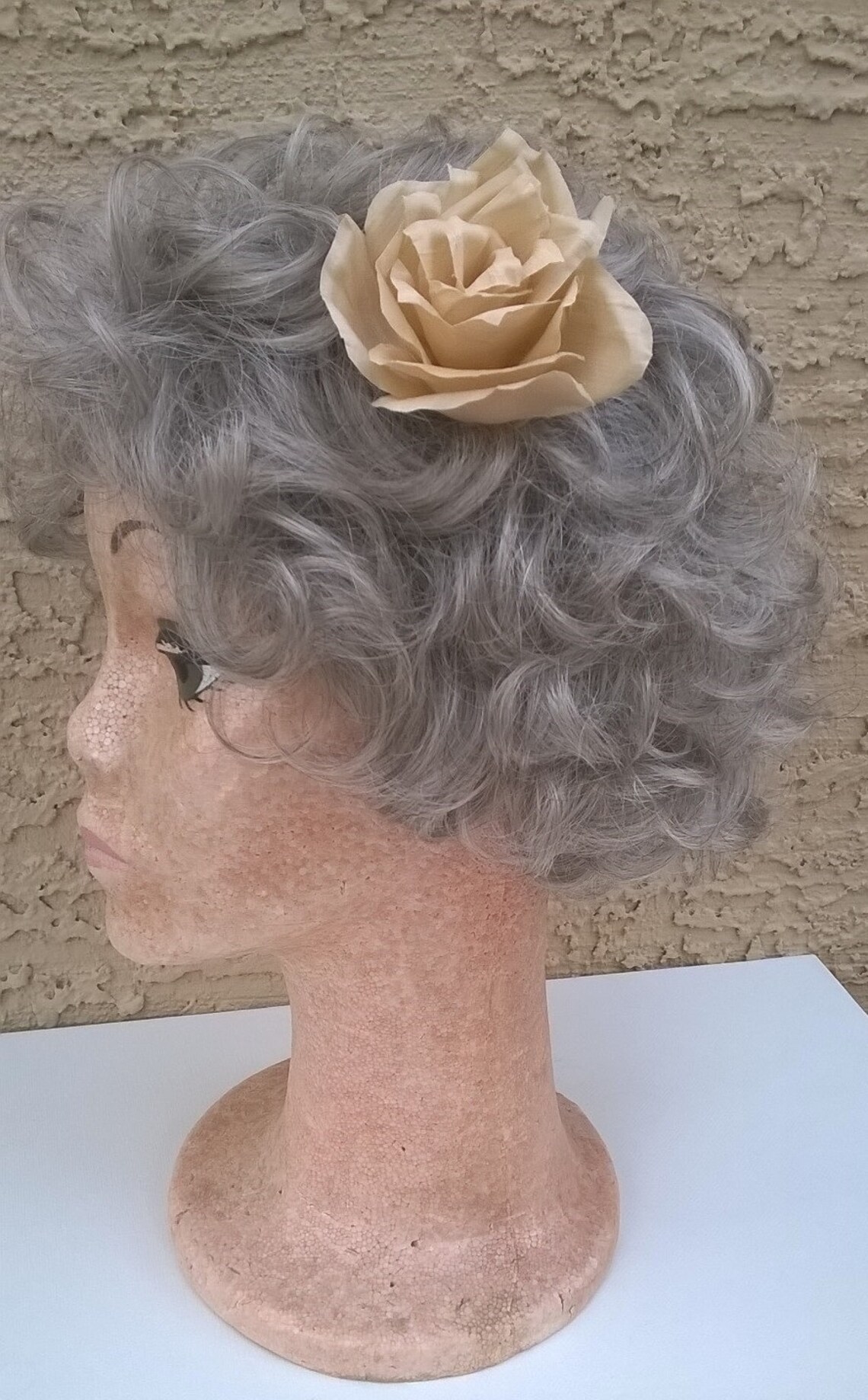 Candlelight Ivory Silk Rose Hair Clip - Handcrafted Dark Ivory or White ...
