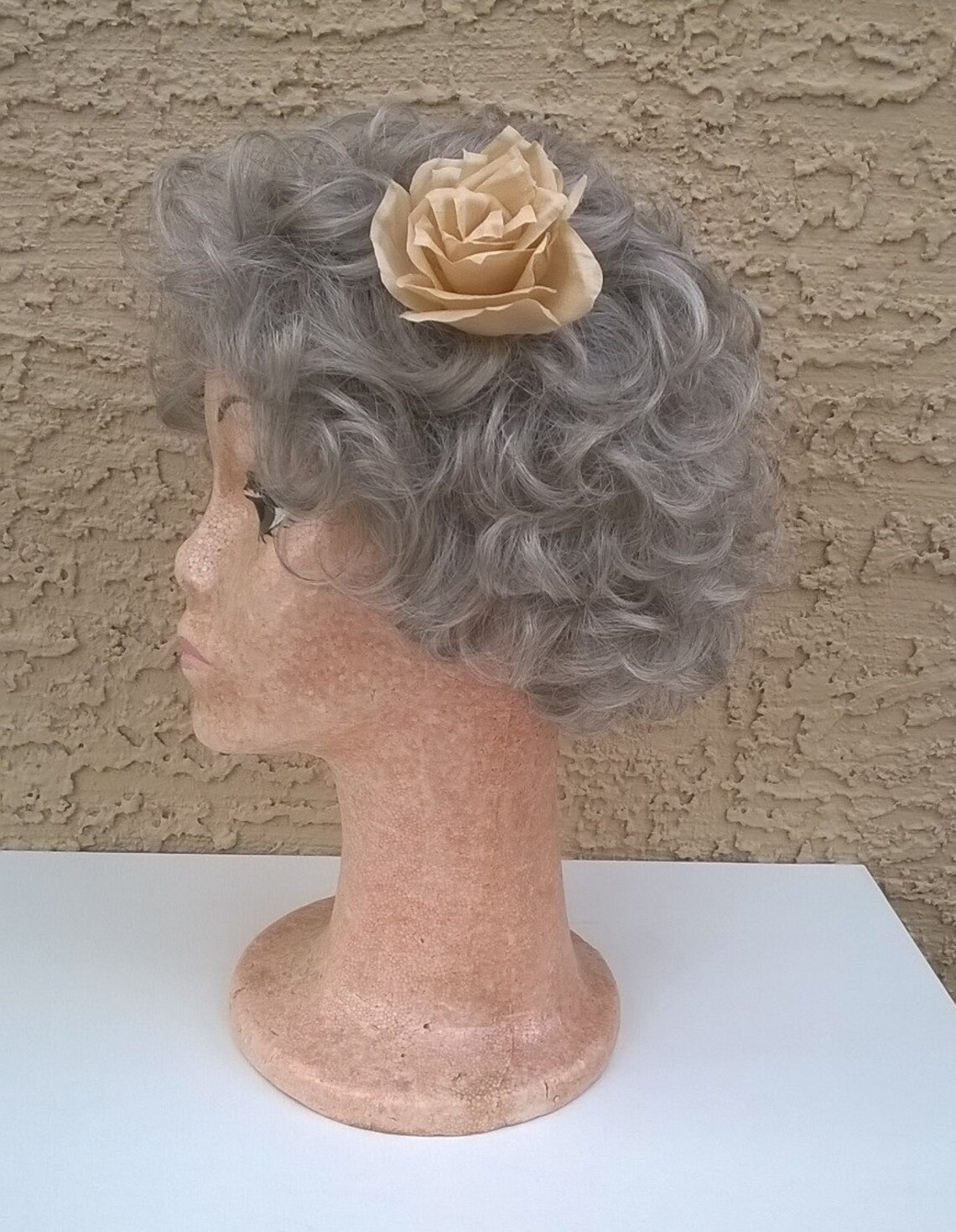 Candlelight Ivory Silk Rose Hair Clip - Handcrafted Dark Ivory or White ...