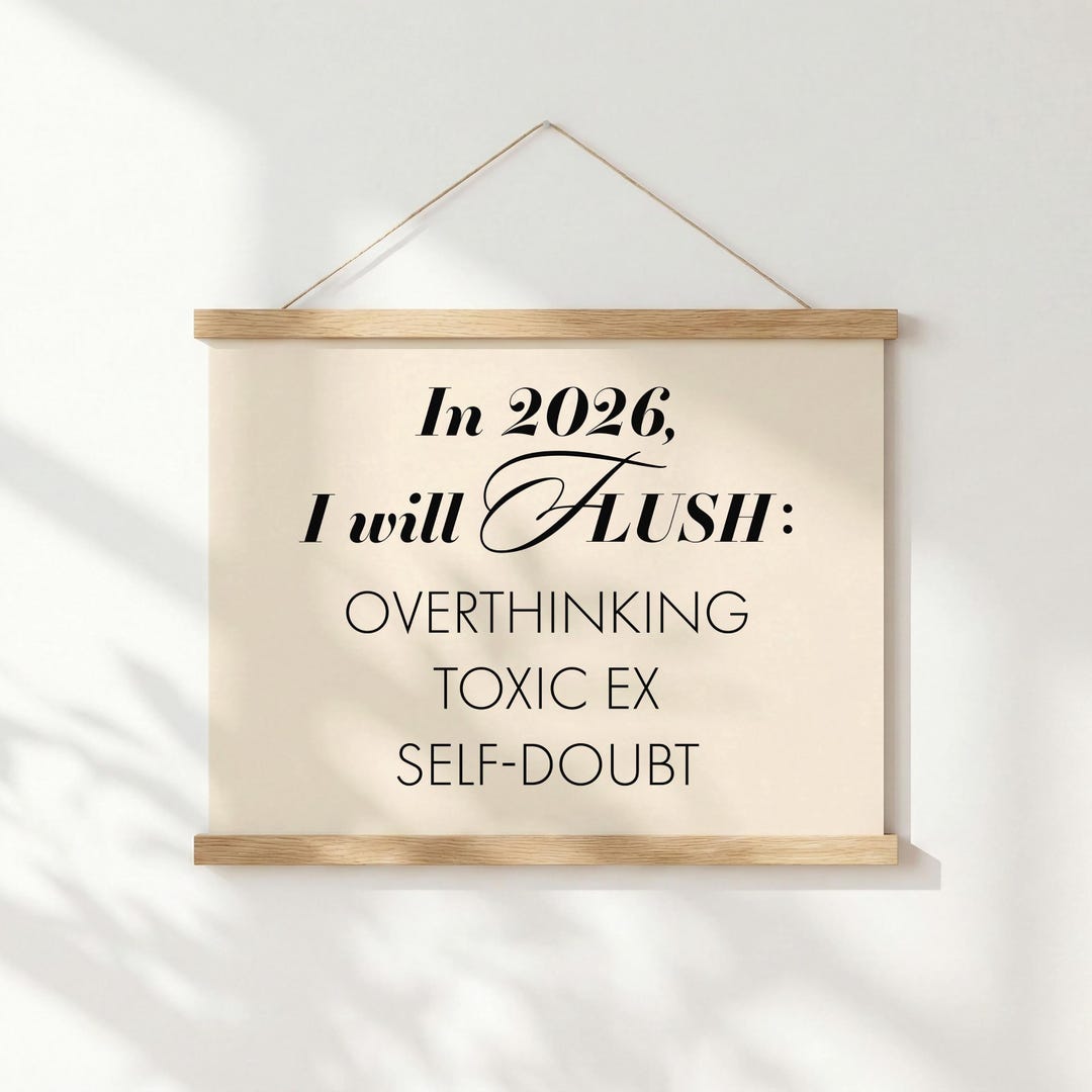 Funny Bathroom Art Print | Custom 2026 Flush List Wall Art (horizontal ...