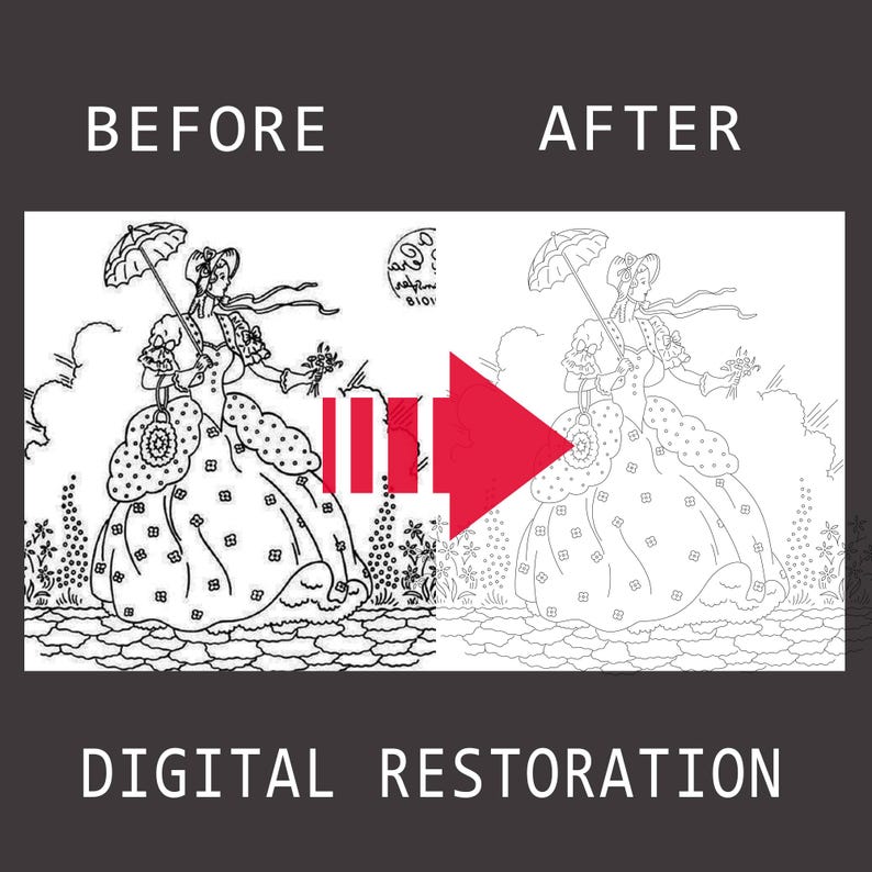 Vintage Southern Belle Crinoline Lady Embroidery Pattern PDF - Hand ...