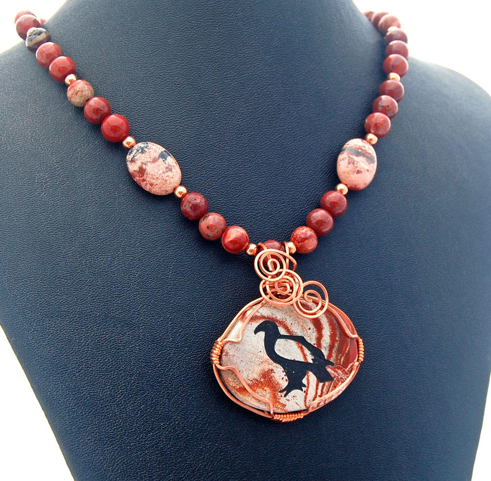 Hawk Spirit Animal Jasper Natural Stone Necklace - Etsy