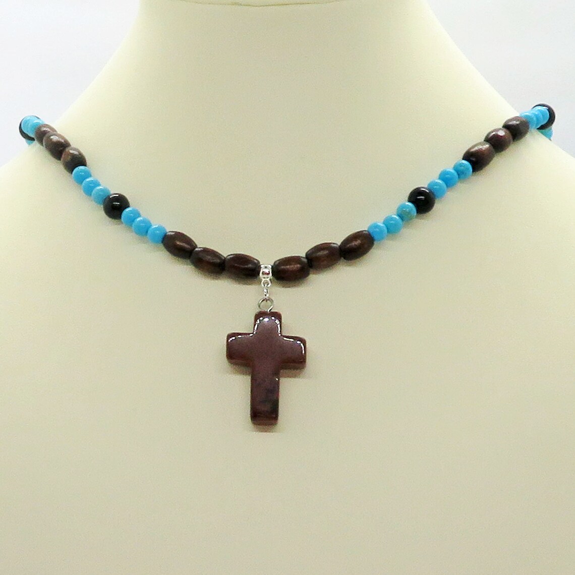 Mahogany Obsidian Cross With Dark Sugar Maple Turquoise - Etsy