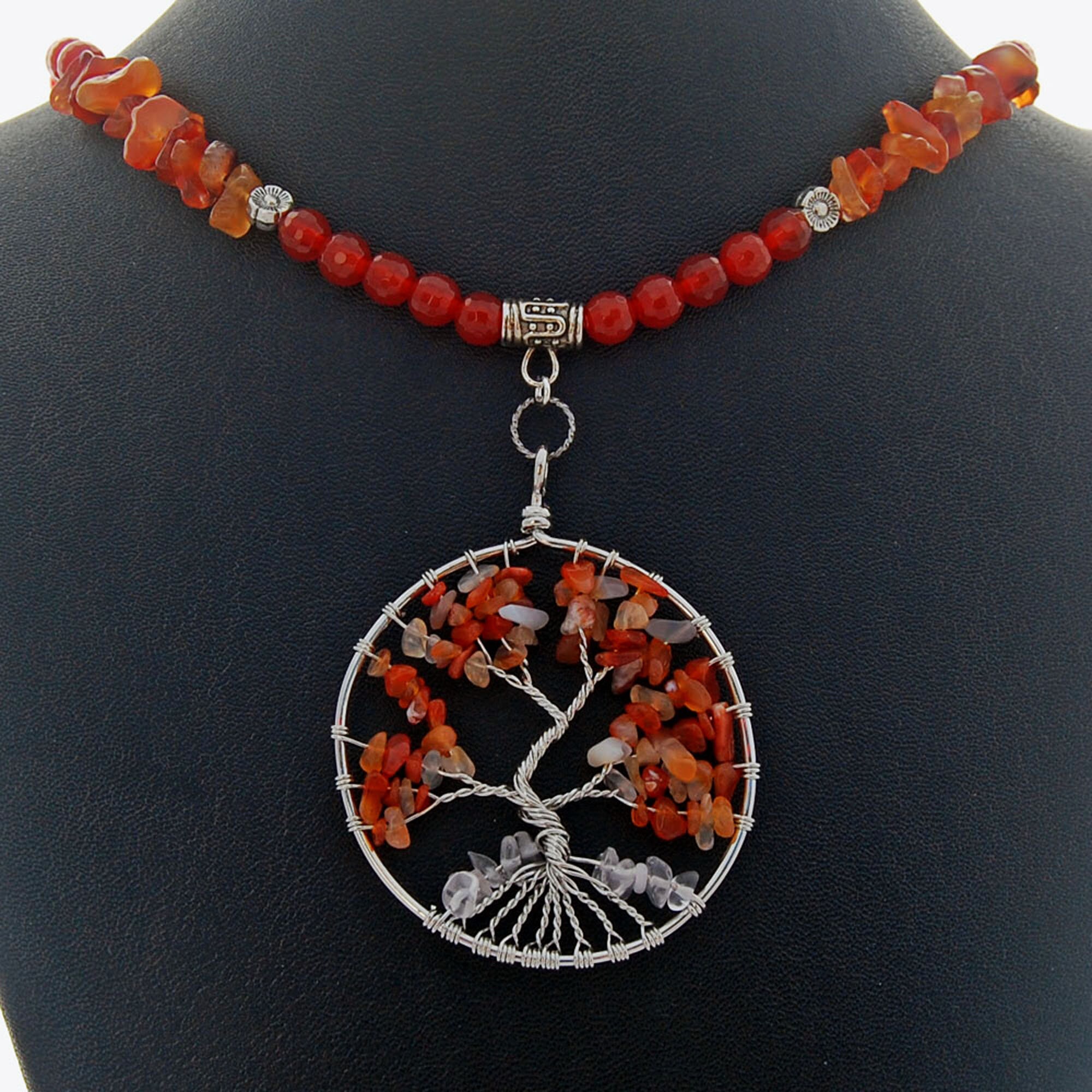 Tree of Life Fall Carnelian Natural Stone Necklace - Etsy