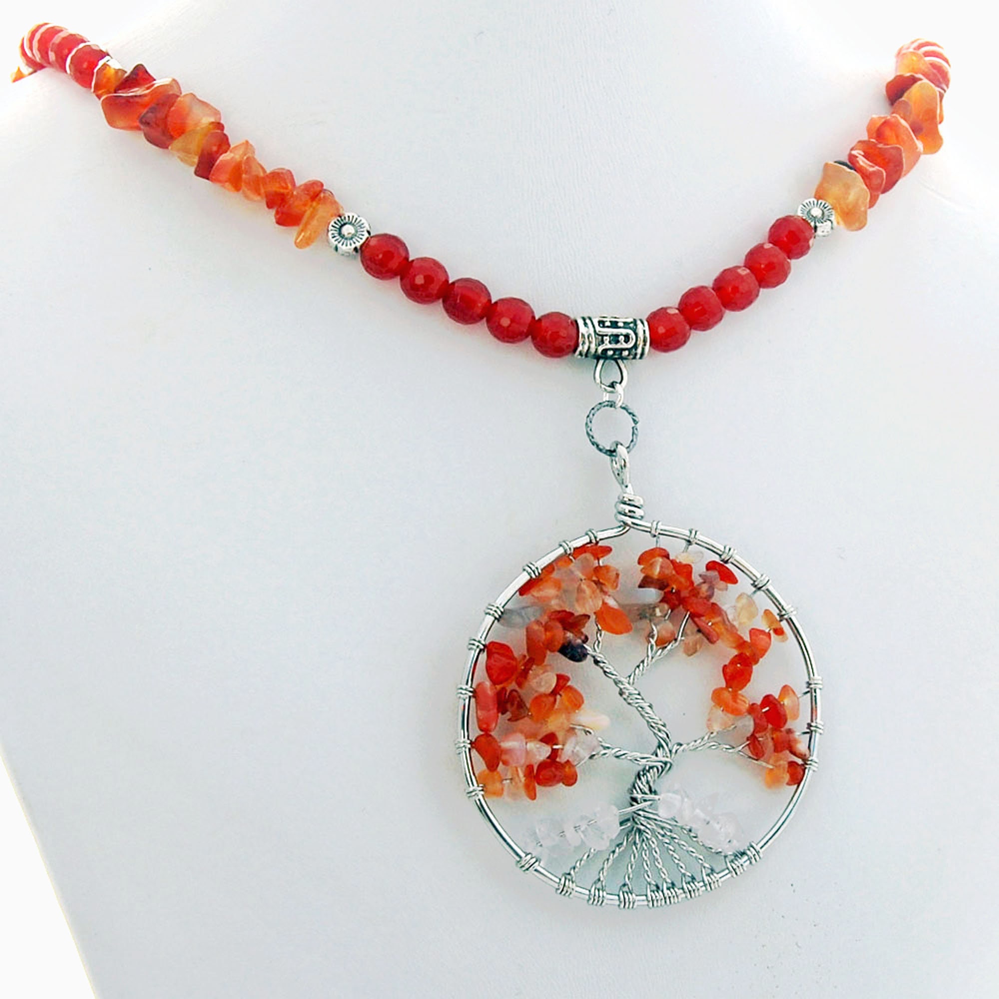 Tree of Life Fall Carnelian Natural Stone Necklace - Etsy