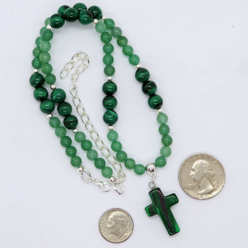 Synthetic Malachite Gemstone Cross Aventurine Malachite Necklace ...