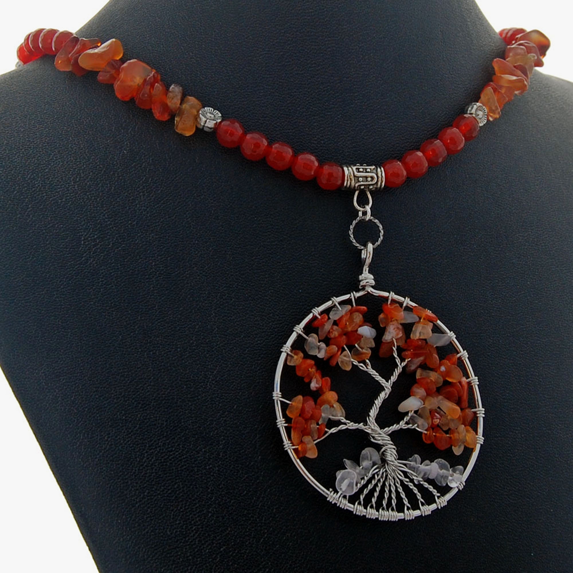 Tree of Life Fall Carnelian Natural Stone Necklace - Etsy