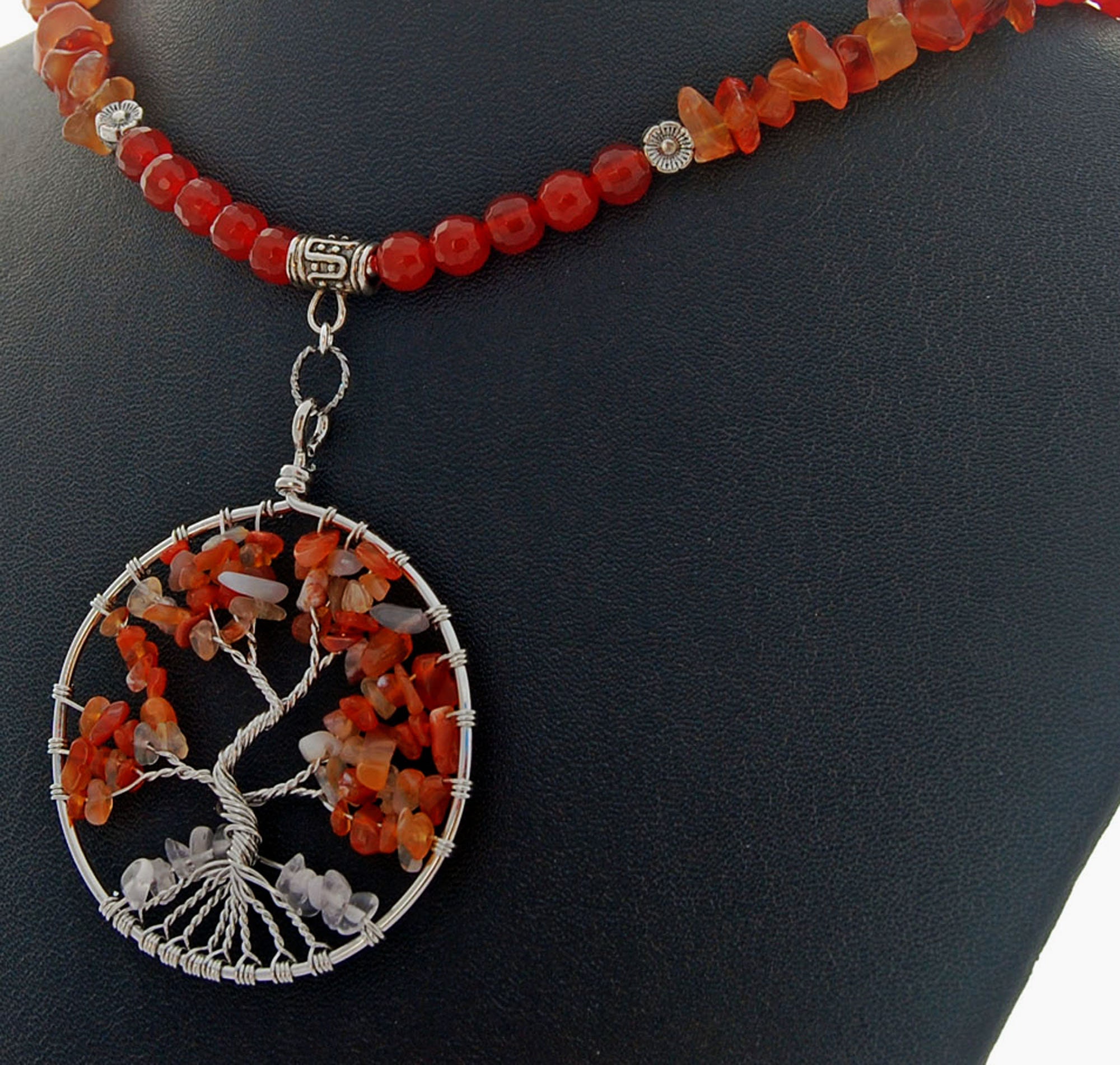 Tree of Life Fall Carnelian Natural Stone Necklace - Etsy