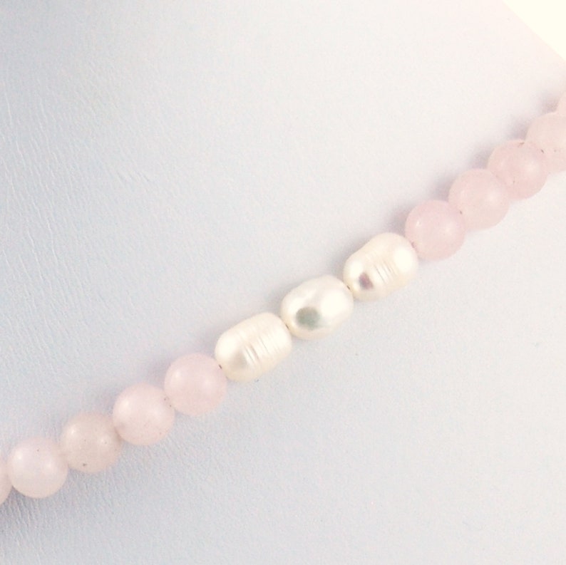 Pink Quartz Heart Pendant Pearl Pink Quartz Necklace, Quinceañera ...