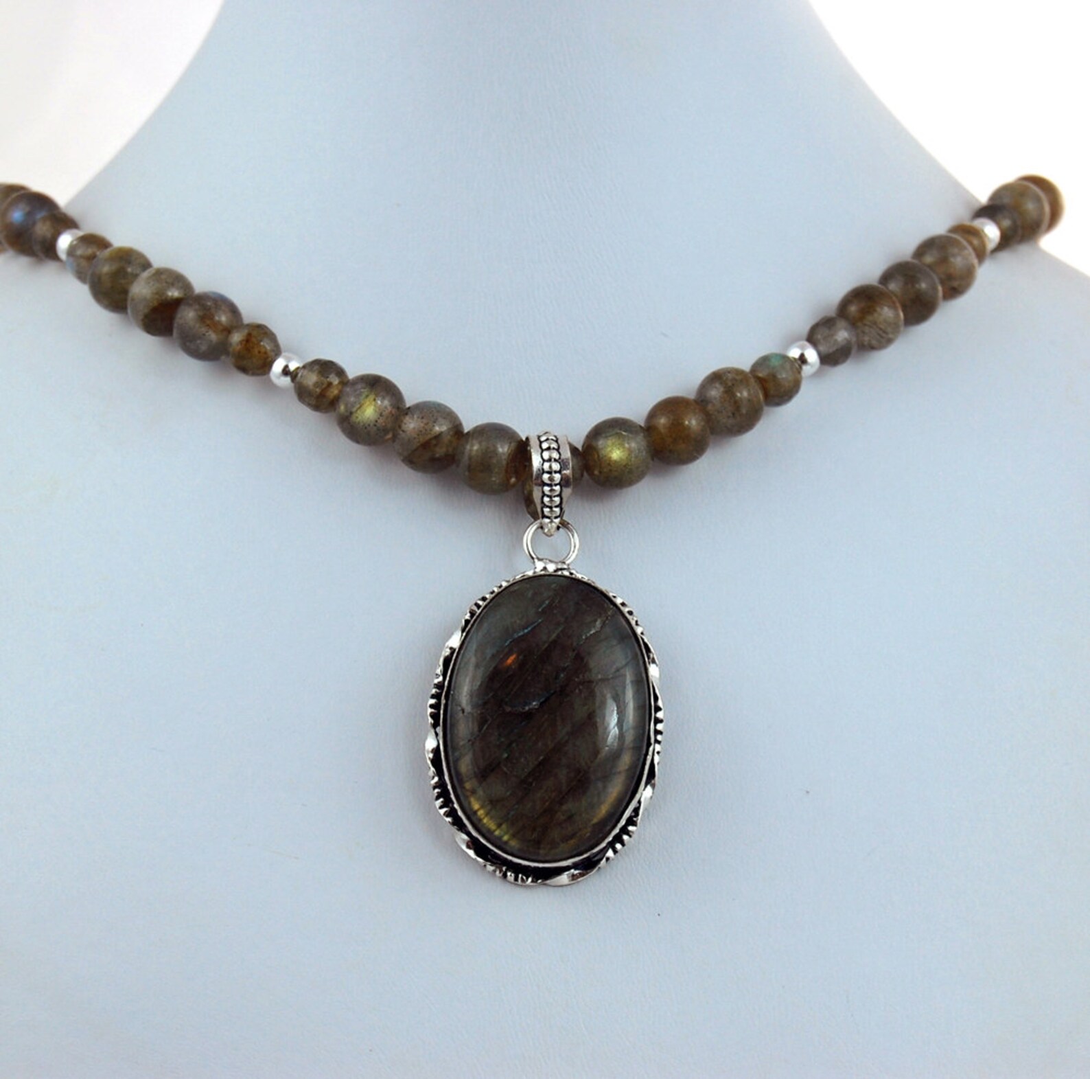 Labradorite Pendant Necklace Gemstone Statement Necklace - Etsy