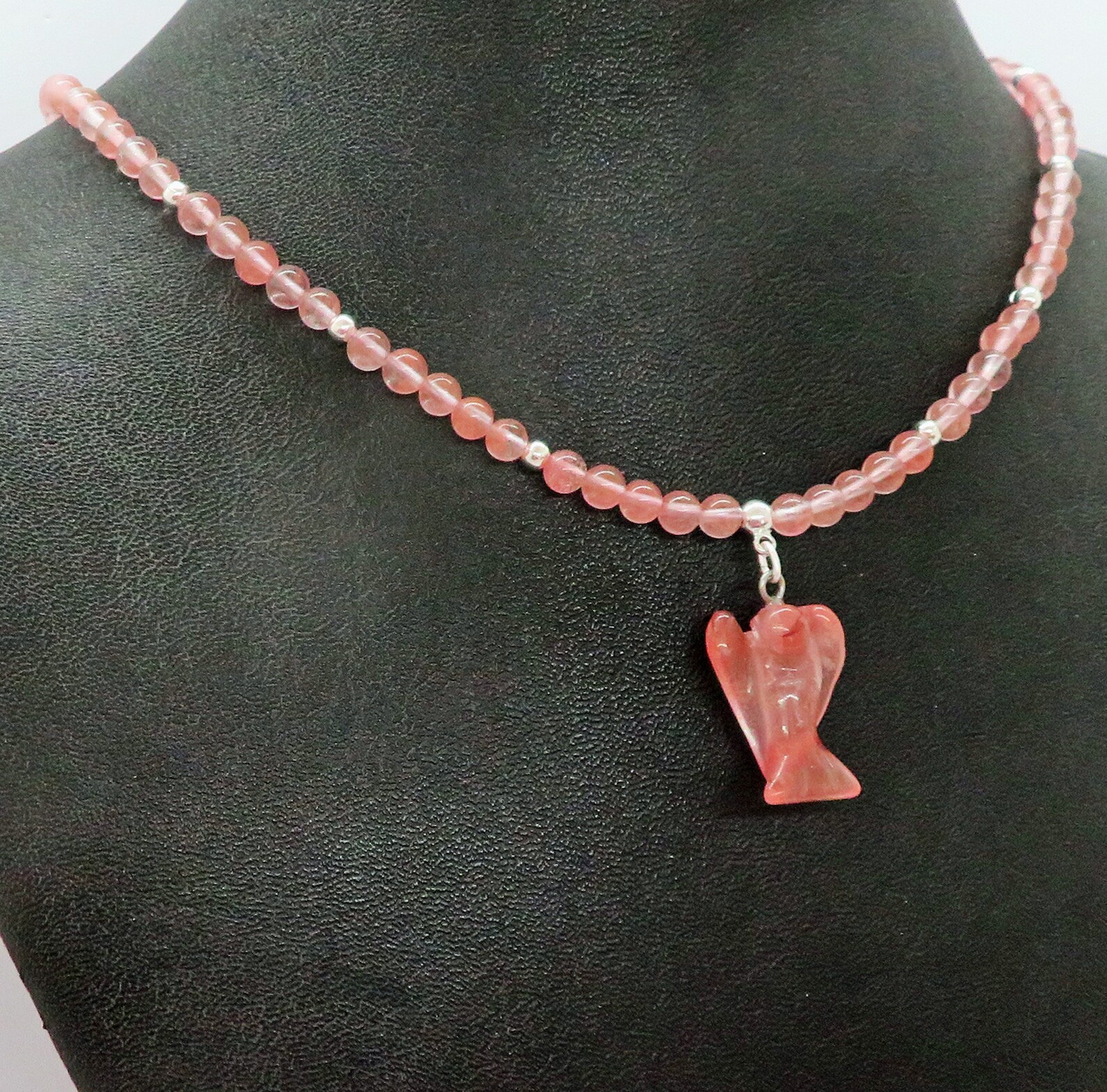 Cherry Quartz Guardian Angel Adjustable Pendant Necklace - Etsy