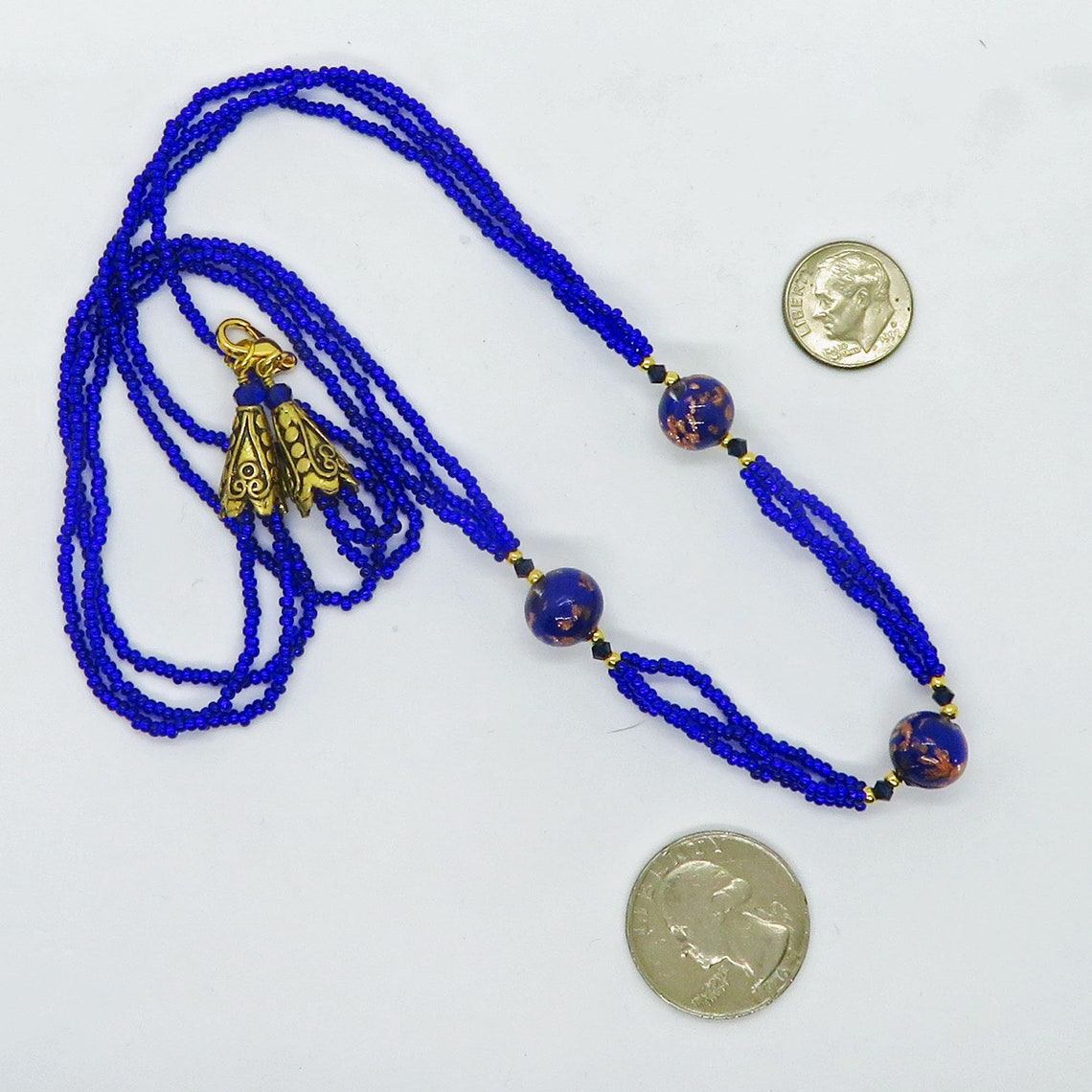 Venetian Glass Brilliant Indigo Cobalt Blue Necklace Statement - Etsy
