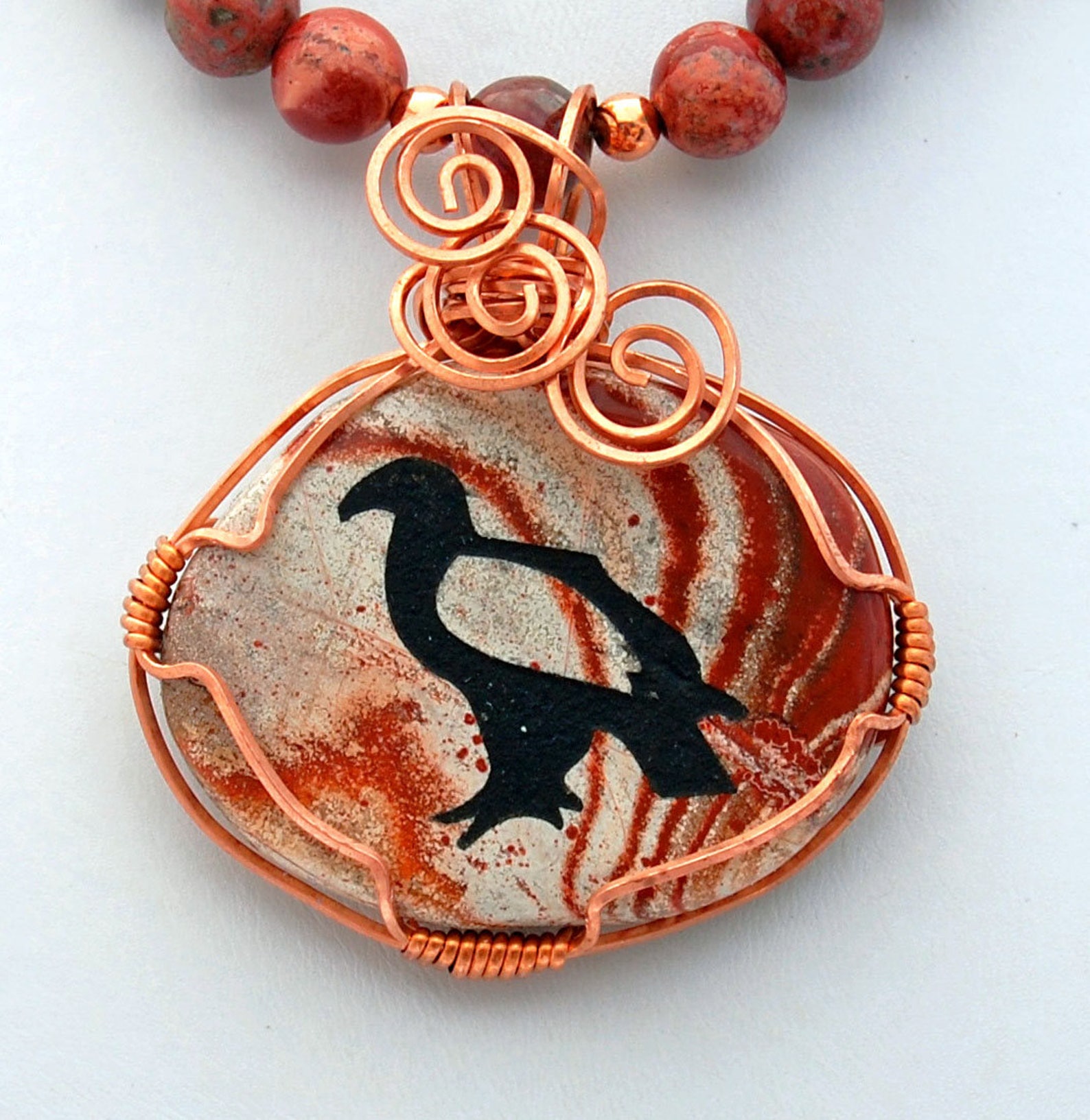 Hawk Spirit Animal Jasper Natural Stone Necklace - Etsy