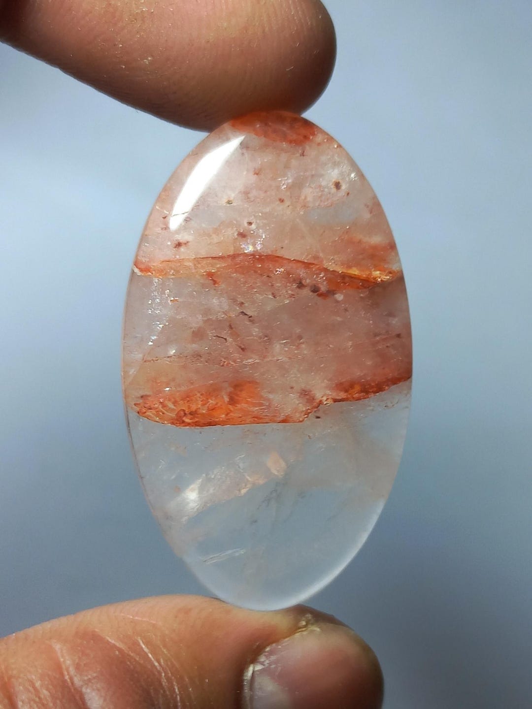 Cherry Quartz Cabochons: Stone for Jwellery Making (32cts, 36X21 Mm) # ...