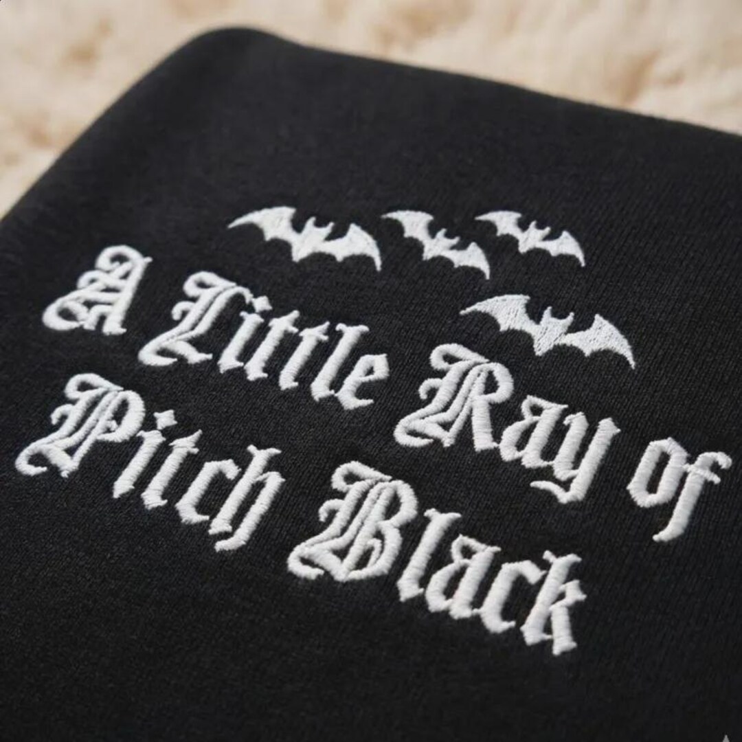 Gothic Bat Embroidery Design, Ray of Pitch Black File, Spooky Dark ...