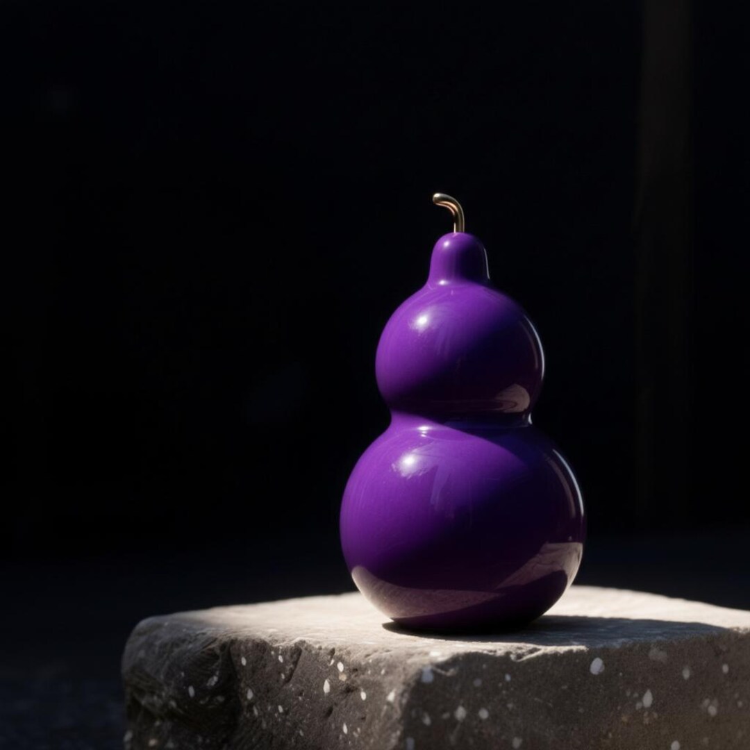 Purple Feng Shui Wu Lou Flask Lucky Office Decor Portable Wealth Health ...
