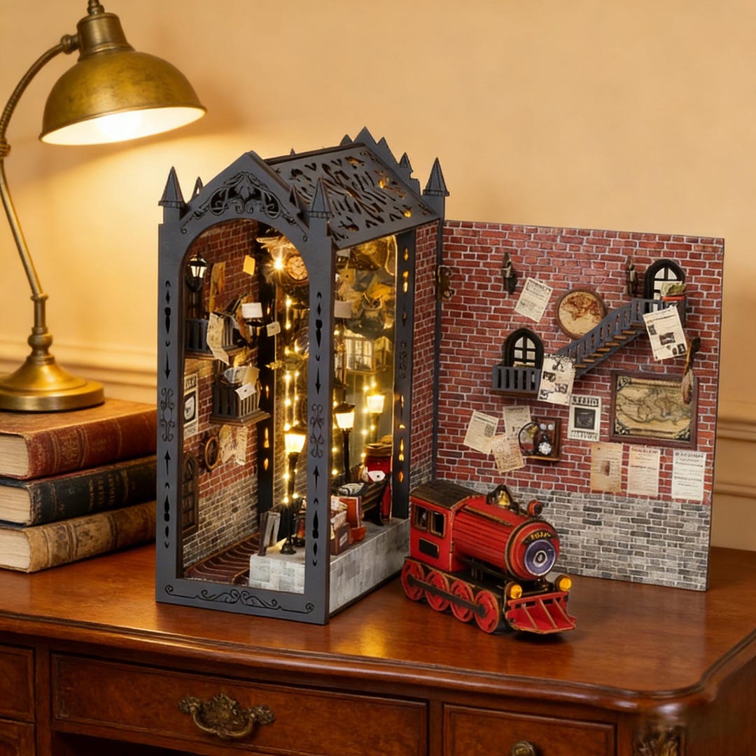 Wizard Alley Book Nook | Wooden LED Diorama Kit - Etsy