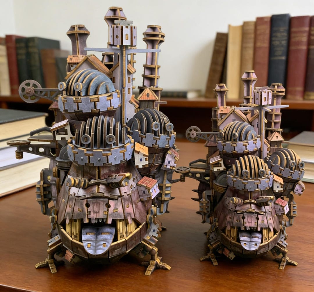 DIY 3D Wooden Walking Castle Puzzle, Steampunk Moving Fortress Model ...