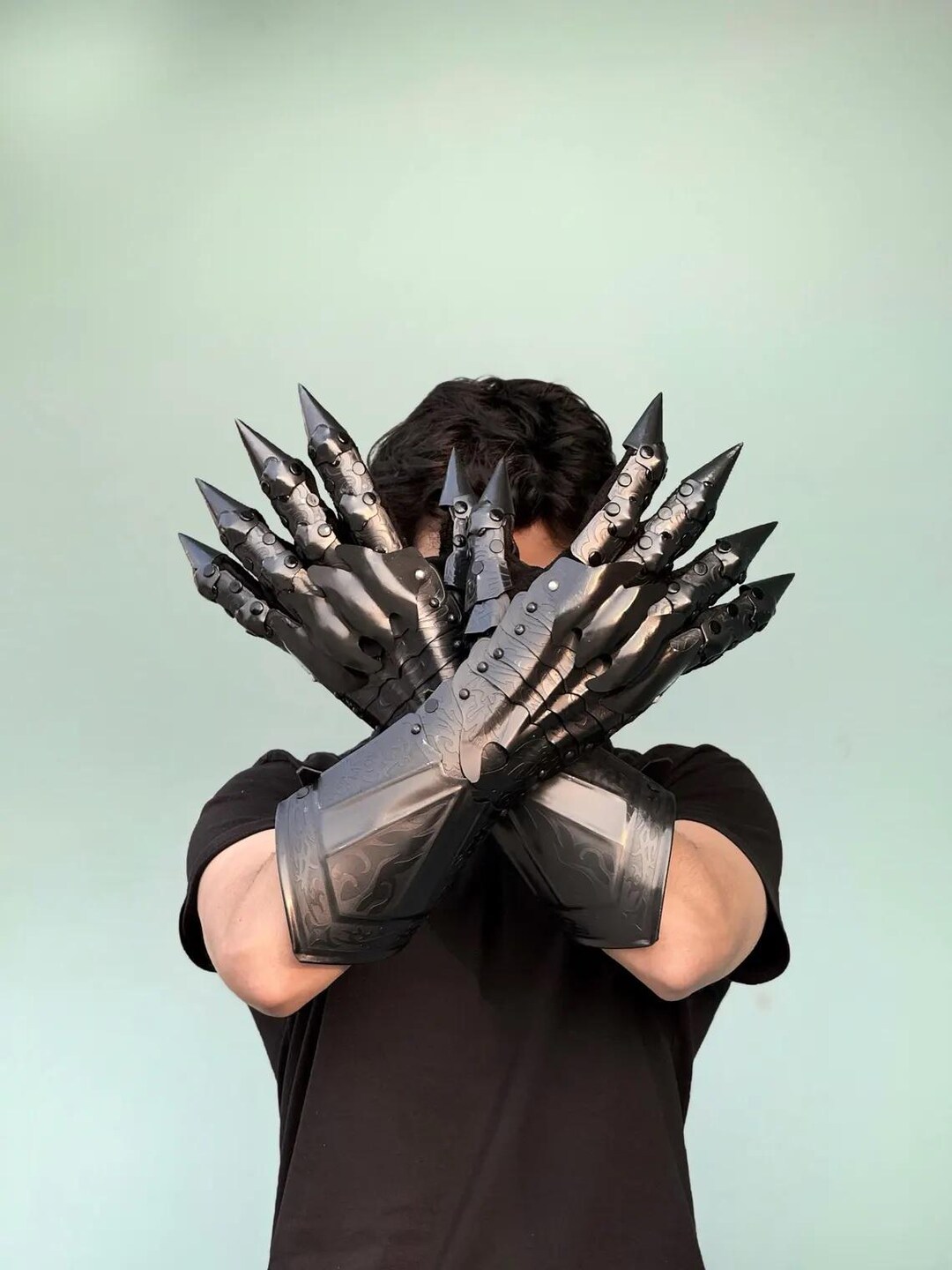 Medievel Armor Gloves I Gothic Spiked Arm Gauntlets I Black Warrior ...