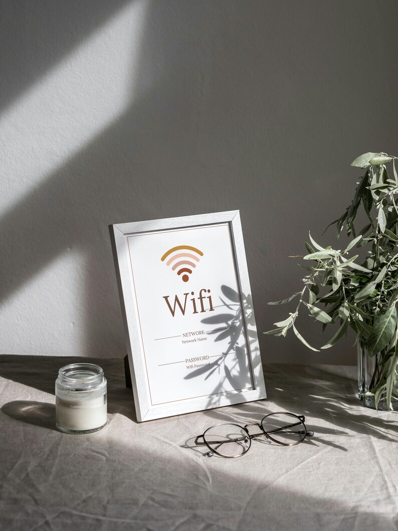 Wifi Password Sign Printable A6 | Guest Wifi Card | Housewarming Decor ...
