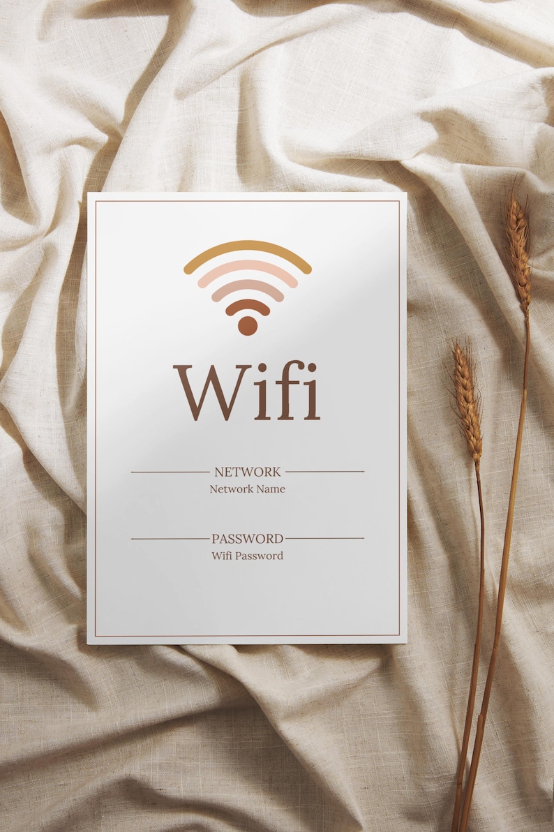 Wifi Password Sign Printable A6 | Guest Wifi Card | Housewarming Decor ...