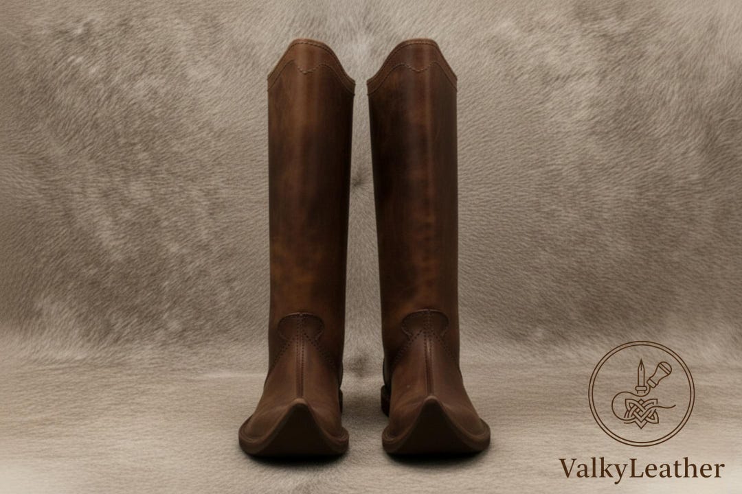 Cossack Viking Slavic High Boots Handmade LARP Footwear - Etsy